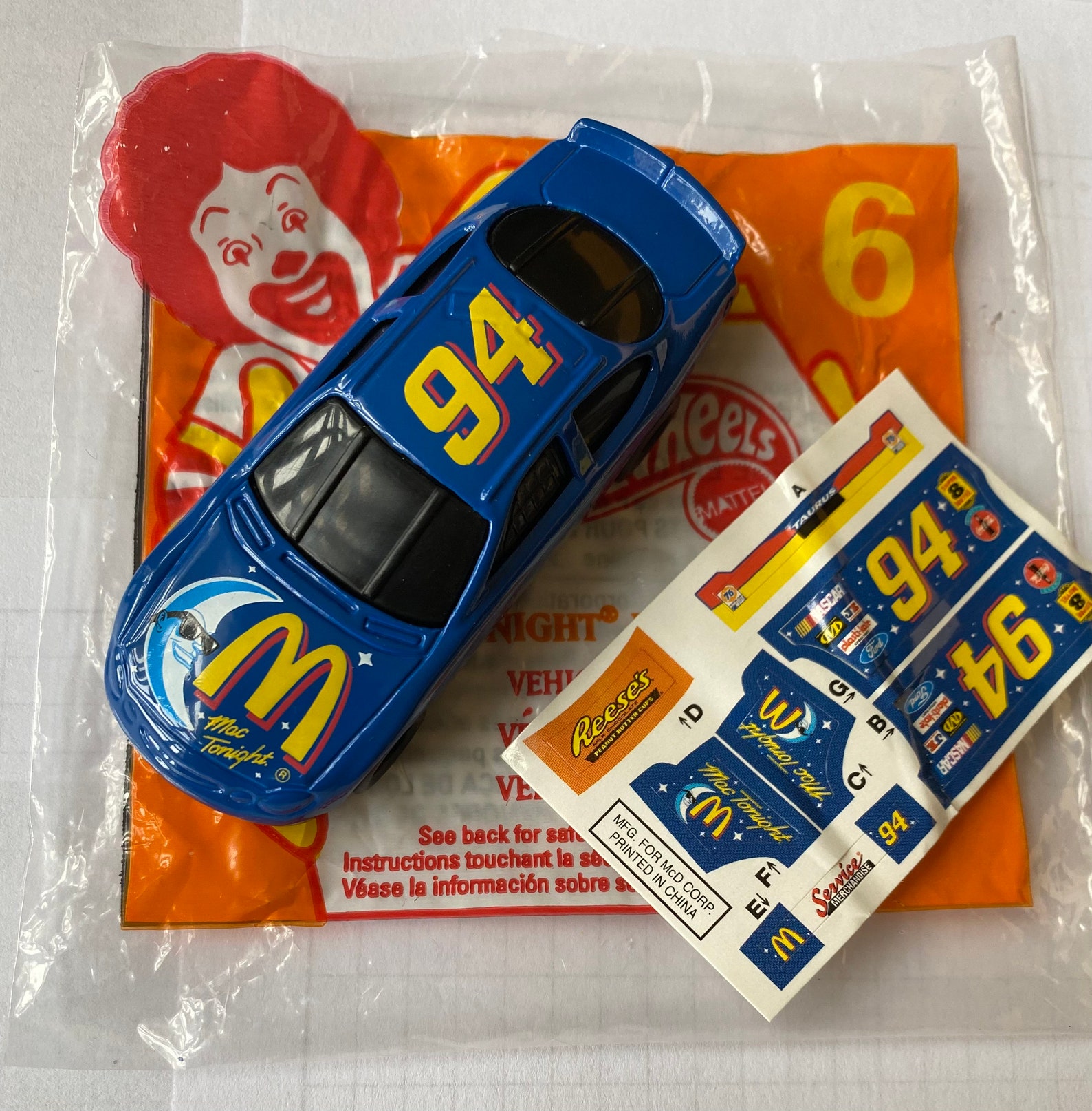 Mcdonalds NASCAR Hotwheels Mac Tonight Cars 18 Available - Etsy