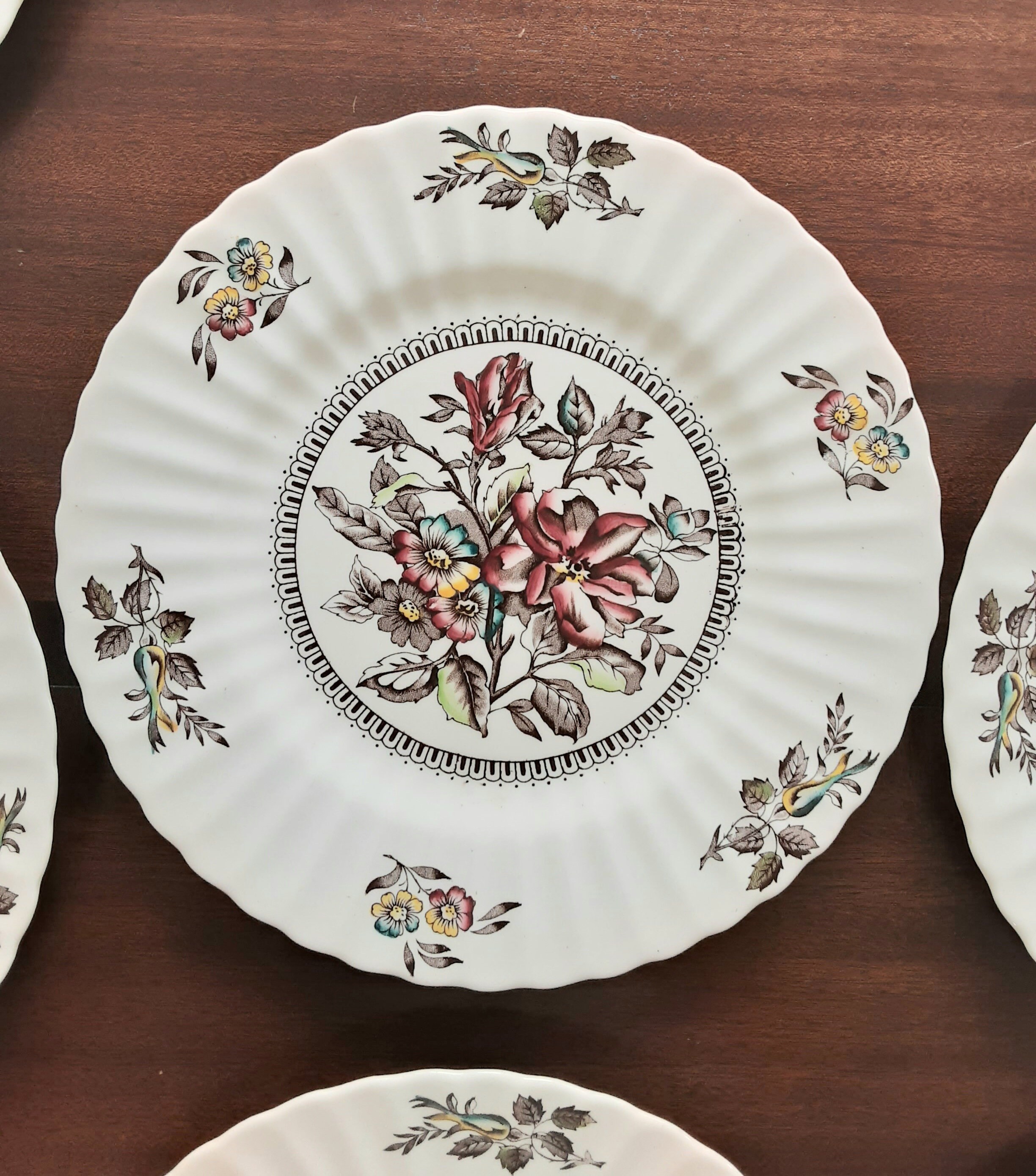 Vintage English Plates Wade Hedgerow meadow Made in England Dinner Ware ...