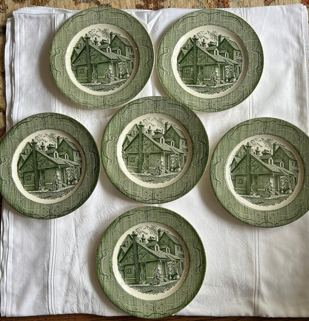 Vintage Old Curiosity Shop by Royal 6 Dinner Plates 10 - Etsy