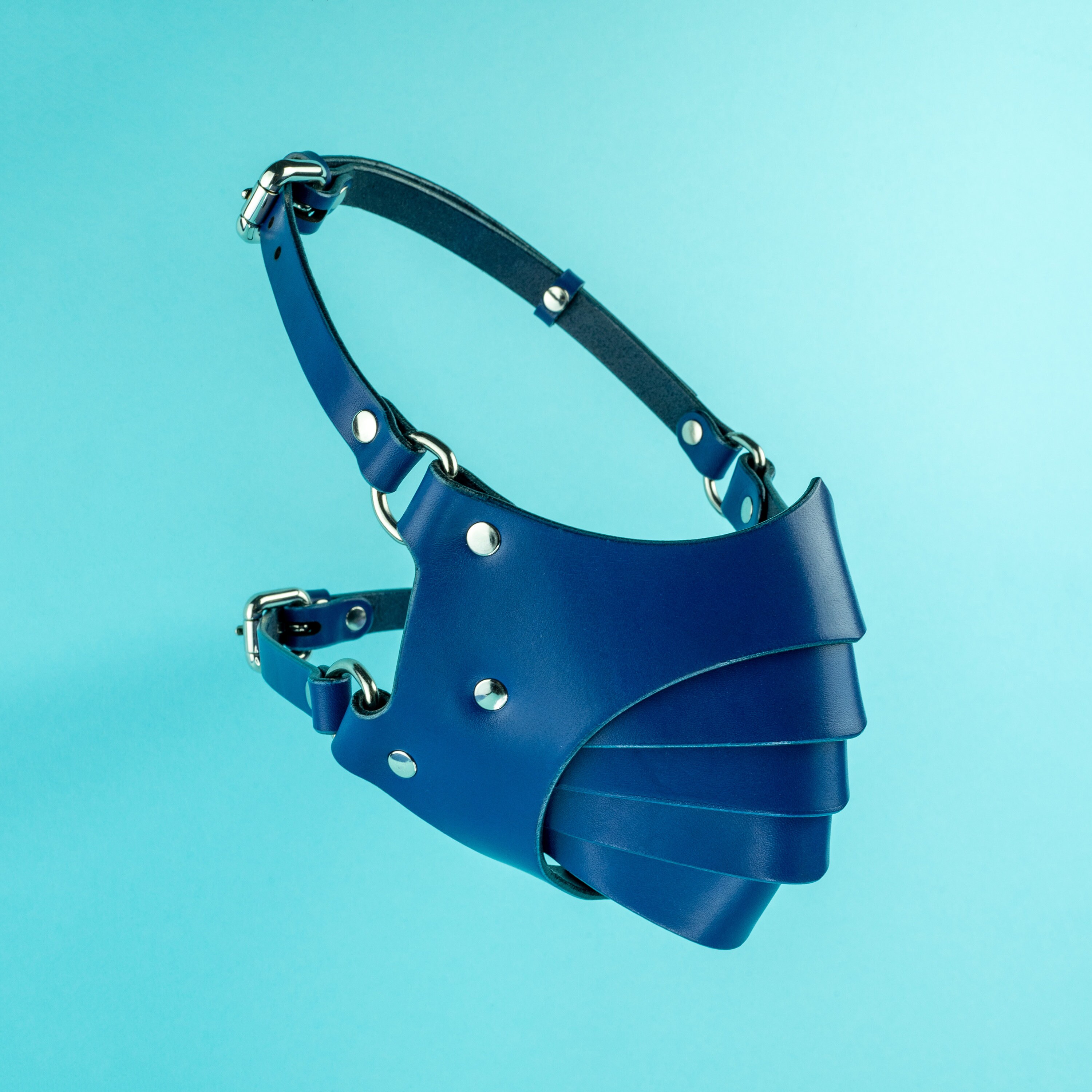 Segmented Blue Leather Mask Cyberpunk Cosplay Mask - Etsy