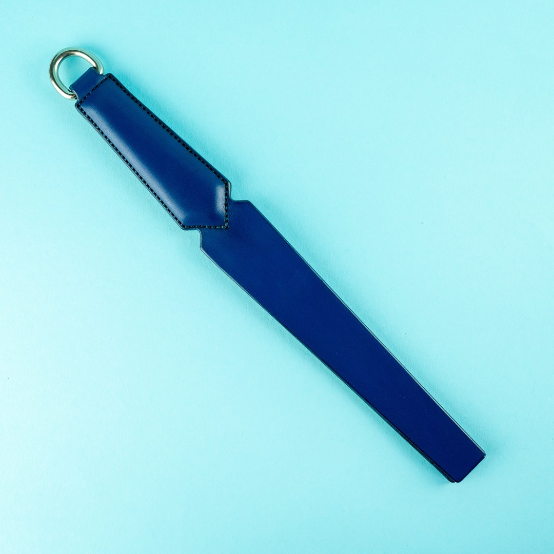 Leather Slapper, 2-tongue Slapper, Blue Flogger, Bdsm Slapper, Leather ...