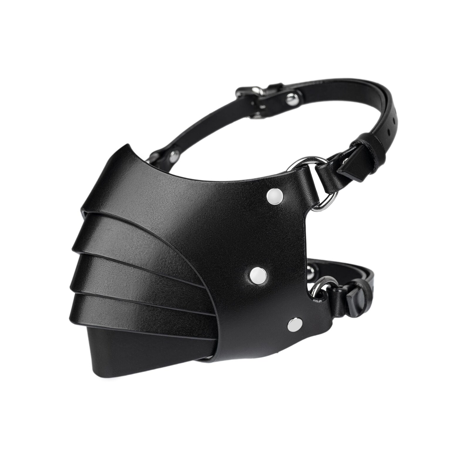 Segmented Leather Mask, Leather Respirator, Black Genuine Leather ...