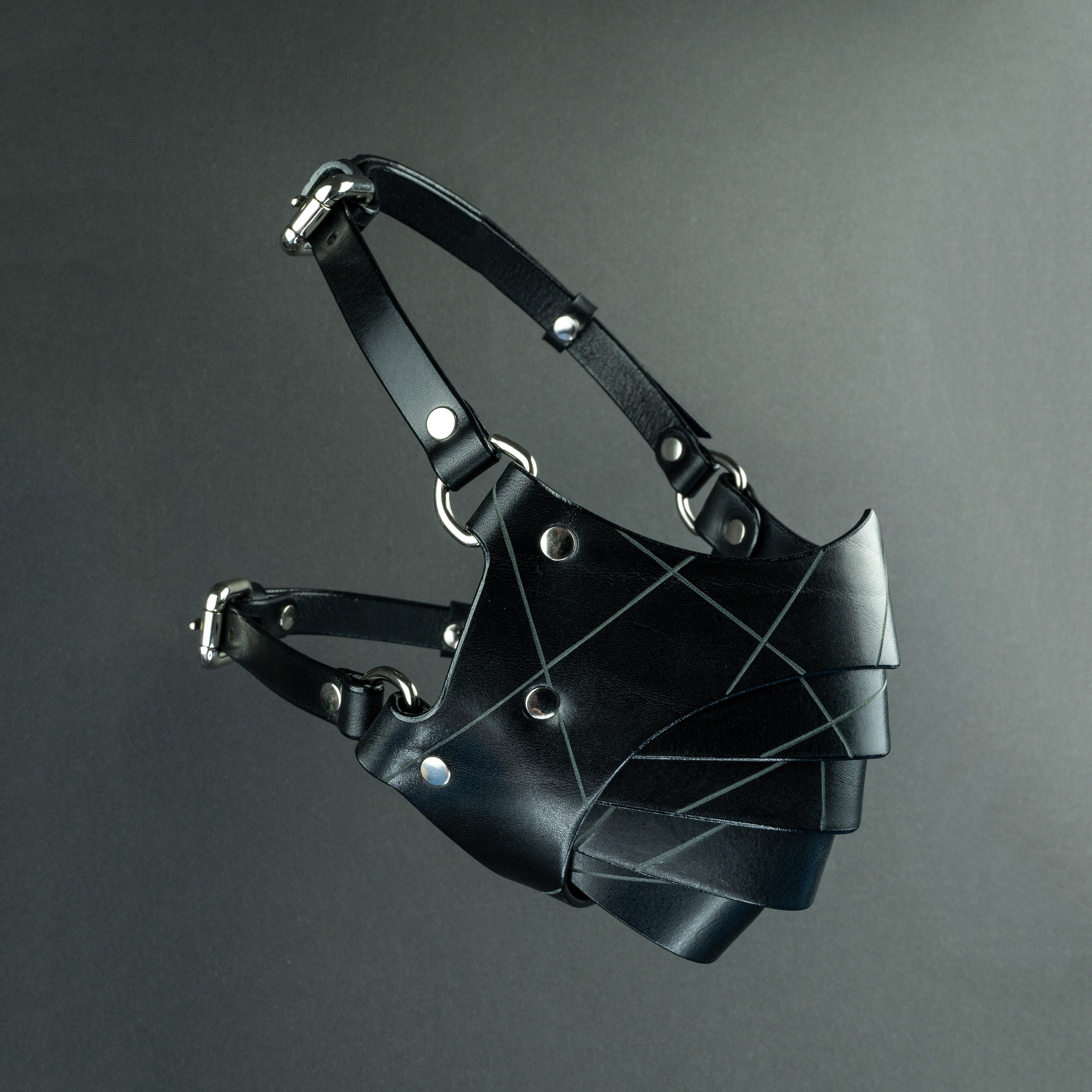 Segmented Blue Leather Mask Cyberpunk Cosplay Mask - Etsy