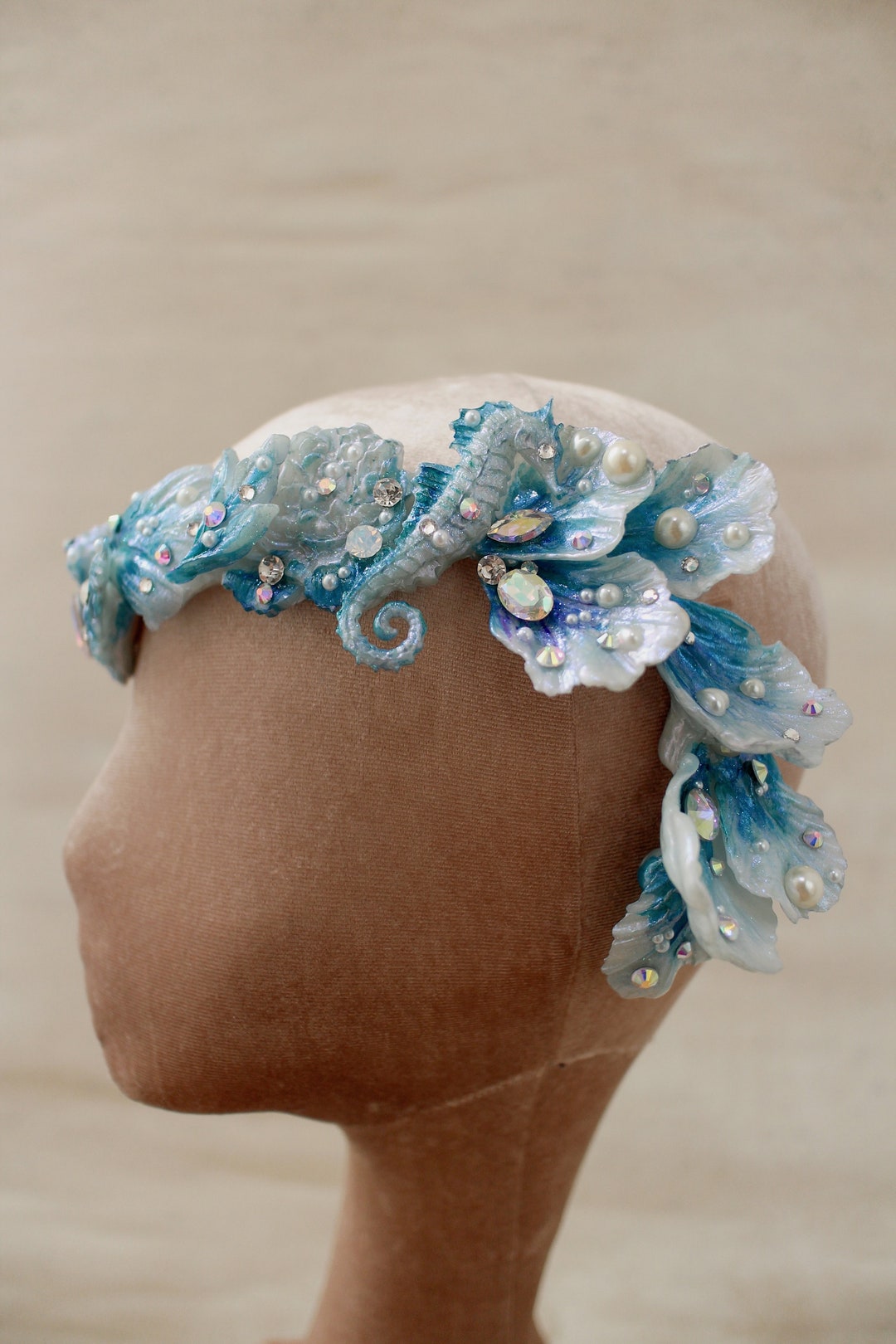 BLUE Circlet Crown - Mermaid Headdress - Show Festival Diadem ...