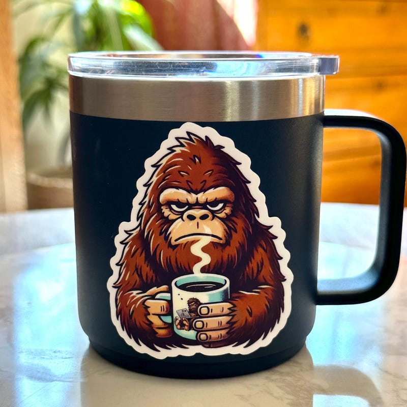 Sasquatch Coffee Sticker - Etsy