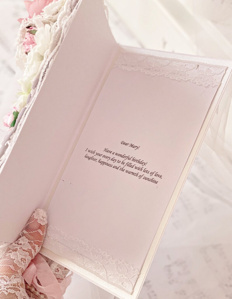 50th Birthday 3D Greeting Cards Retro Style, Flowers, Romantic Gentle ...