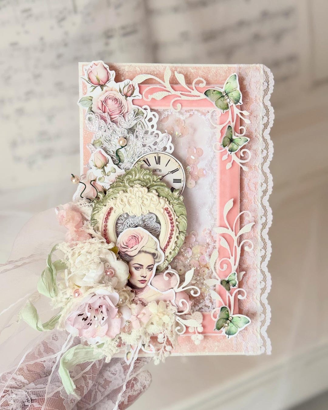 Handmade 3D Shabby Chic Greeting Card, Floral Birthday Gift - Etsy