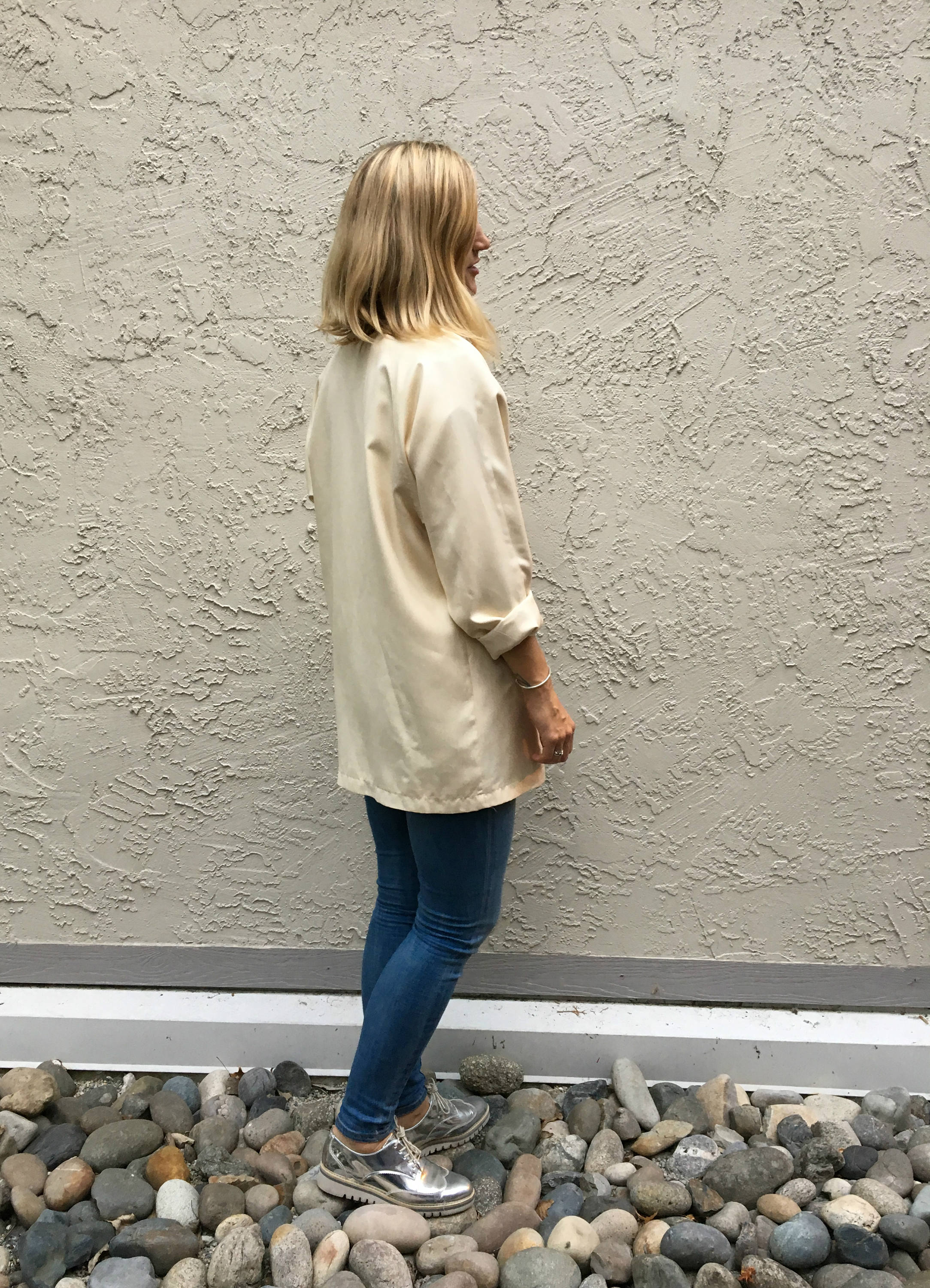 Marc Allan Soft Structure Jacket in Cream Silk - Etsy