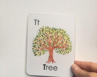 Single Nature-themed Laminated Alphabet Flashcard: Letter E | Etsy