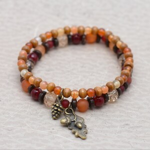 Beaded Autumn Bracelet Set, Autumn Jewelry, Handmade Fall Bracelet Set ...