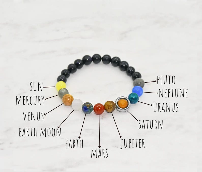 Beaded Solar System Bracelet, Solar System Gift, Solar System Jewelry ...