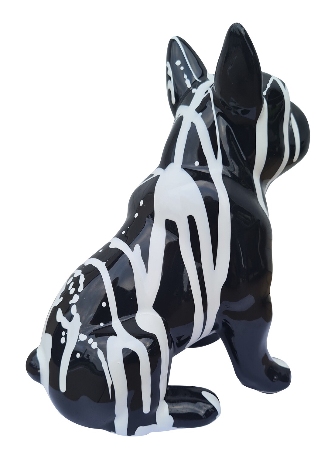 French Bulldog Dog Statue Black Ceramic Model drip - Etsy