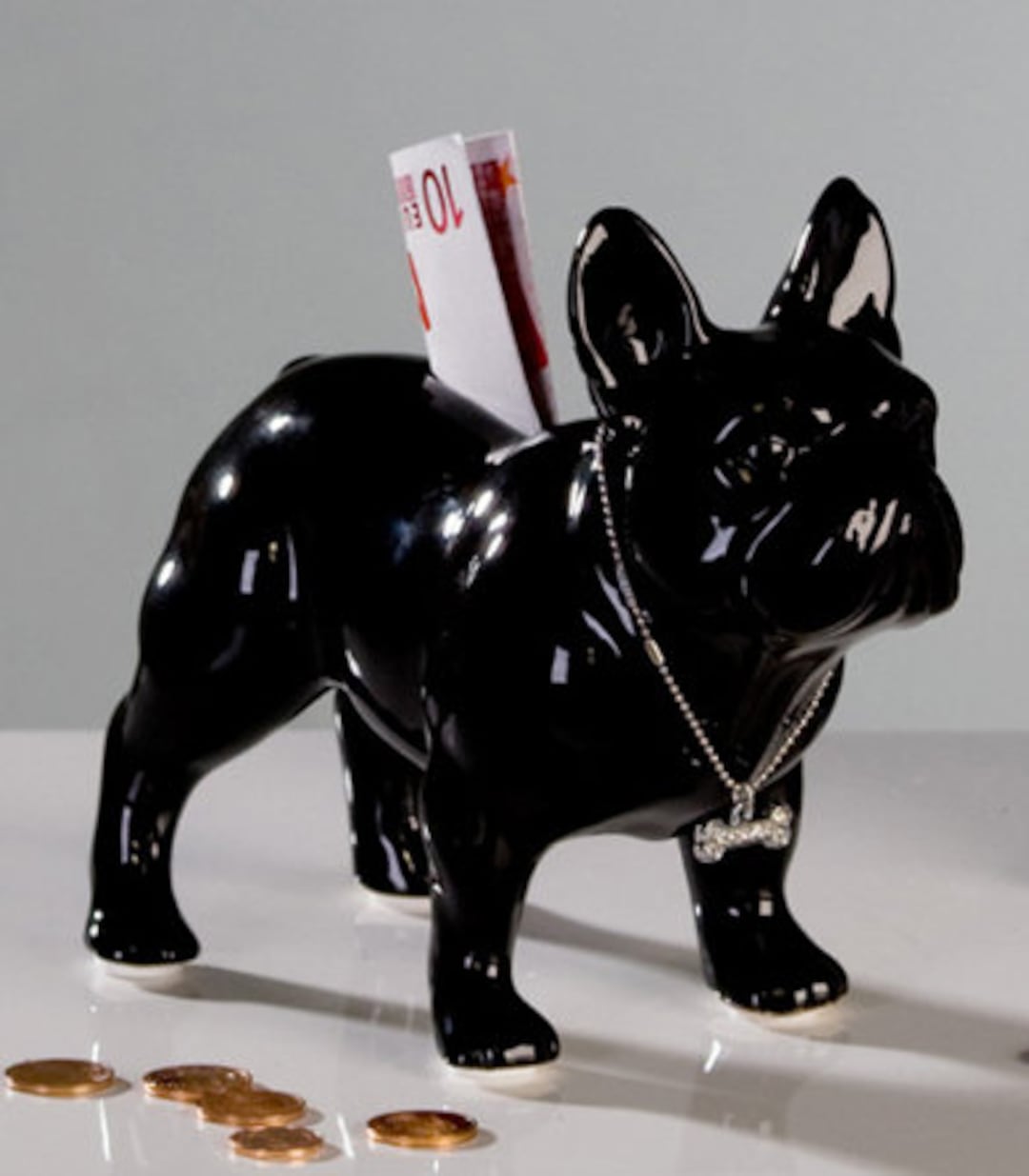 Alcancía para perros de cerámica Bulldog Francés modelo negro - Etsy España