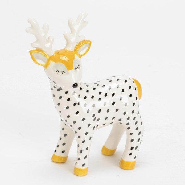 White Ceramic Deer - Etsy