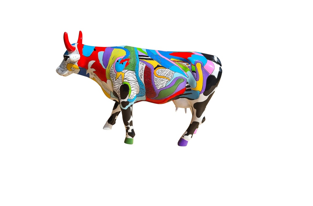 Statue cow Parade, Multicolored Resin. ziv's Udderly Cool Cow Model ...