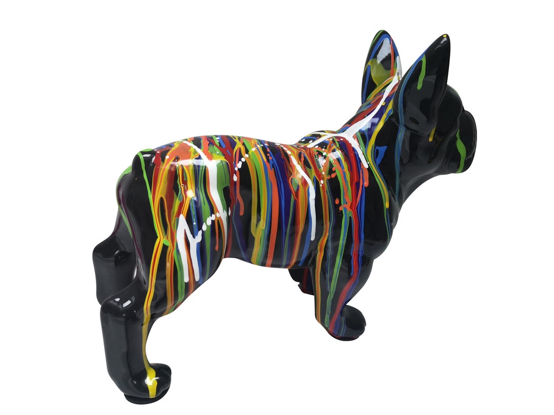 Big Piggy Bank, Ceramic French Bulldog. Model "rainbow Drip", by Laure ...