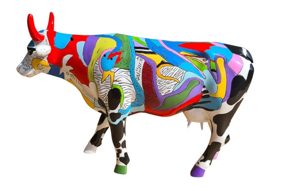 Statue cow Parade Multicolored Resin. - Etsy