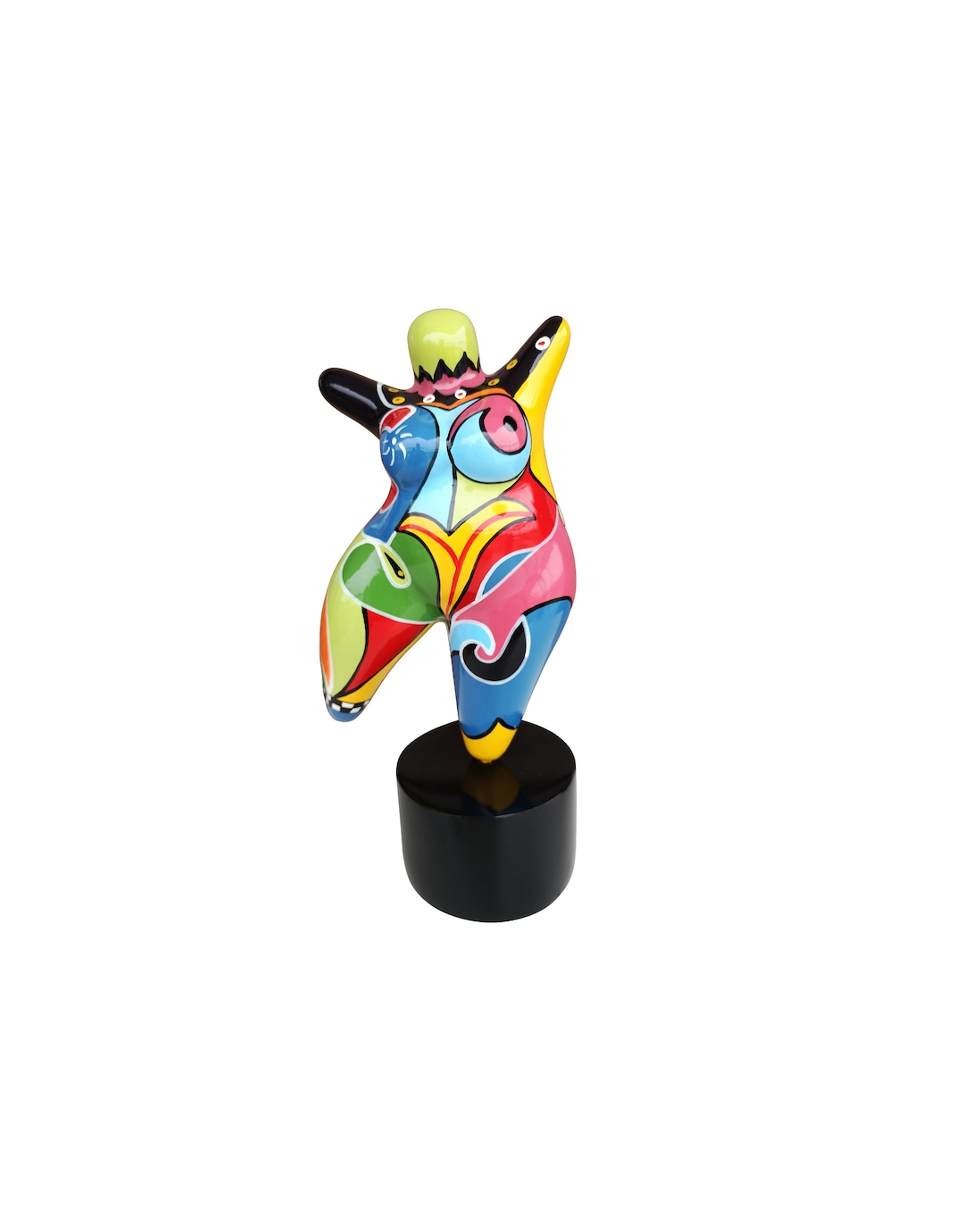 Statue of Round Woman nana Dancer Multicolored Resin. Height 6,7 Inches ...