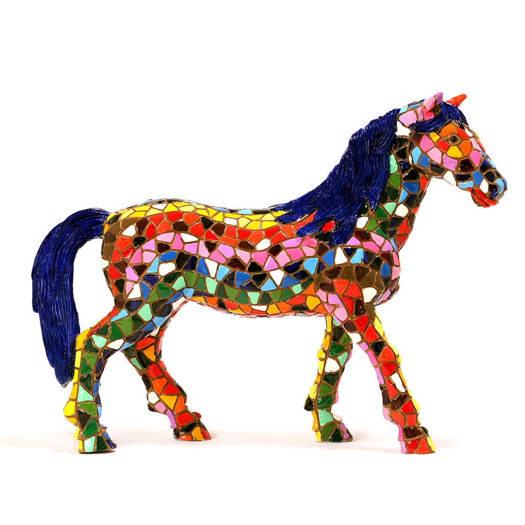 Horse Statue, classic Model, Barcino Mosaic. Length 22 Centimeters ...