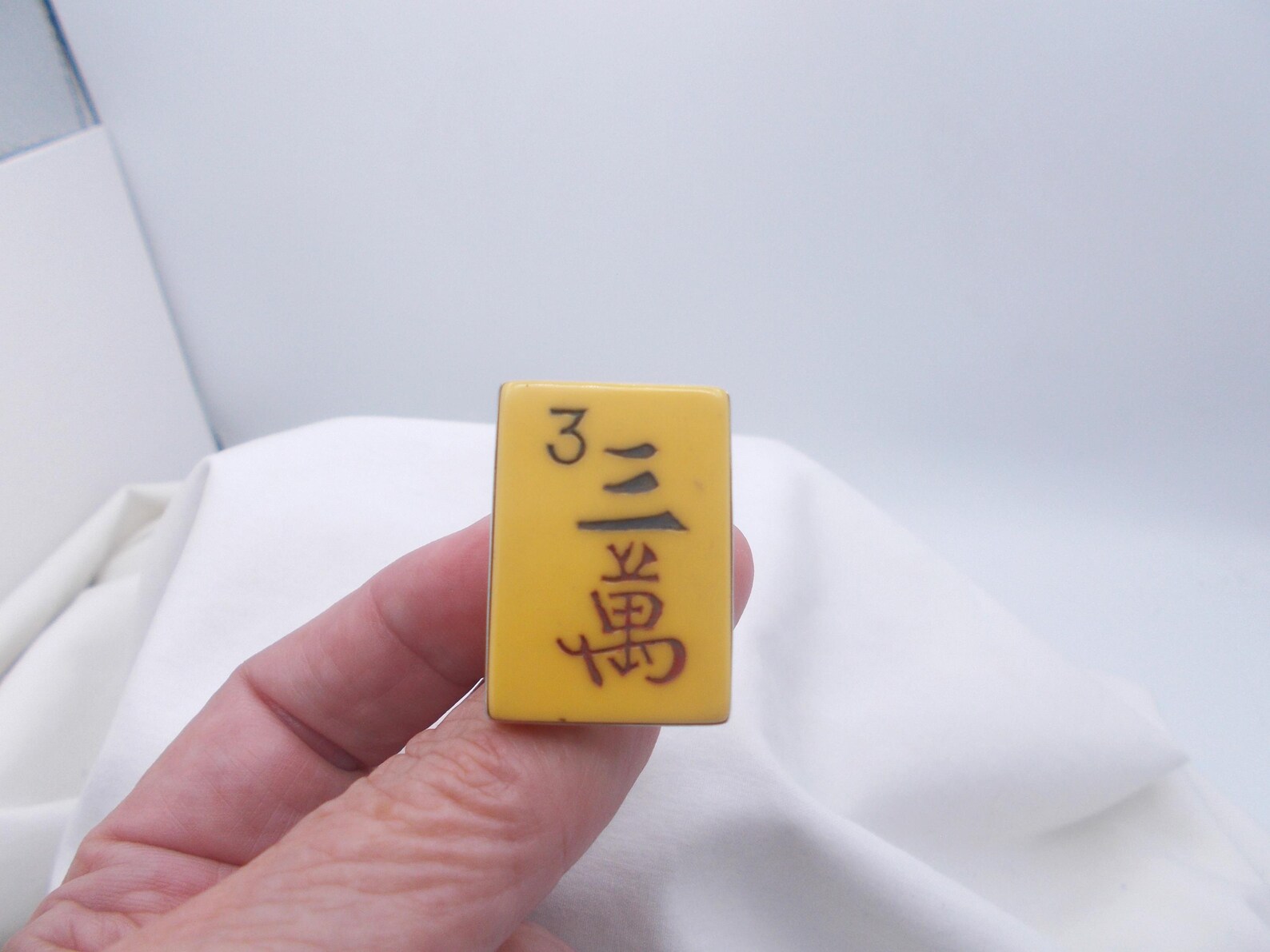 Mahjong Tile Ring, Sterling Silver & Bakelite Mahjong Statement Ring ...
