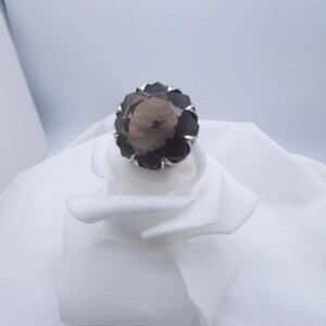 Shiptonia England Vintage Sterling Silver & Smoky Topaz Ring, Large ...