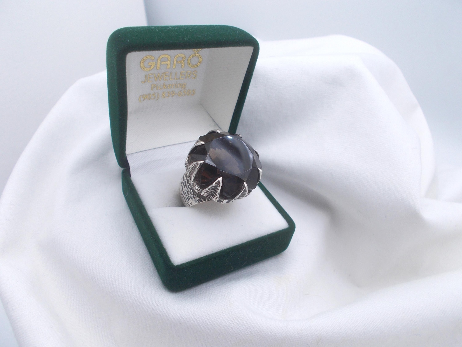 Shiptonia England Vintage Sterling Silver & Smoky Topaz Ring, Large ...