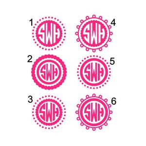 Circle Monogram Sticker - Monogram Decal - Laptop Sticker - Car Decal ...