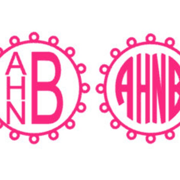 Circle Monogram Sticker Monogram Decal Laptop Sticker Car Decal ...