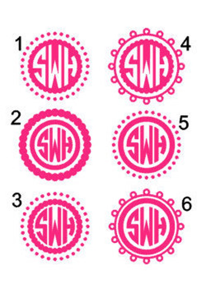Circle Monogram Sticker - Monogram Decal - Laptop Sticker - Car Decal ...
