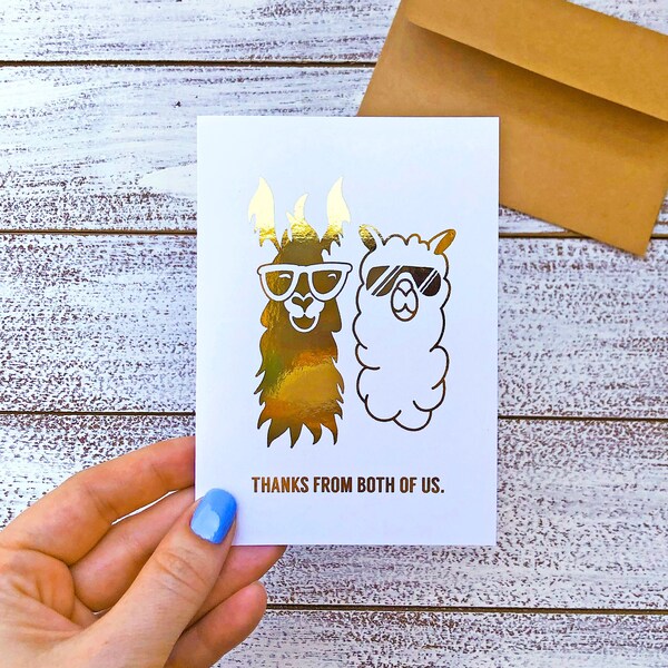 Llama Thank You Card - Etsy
