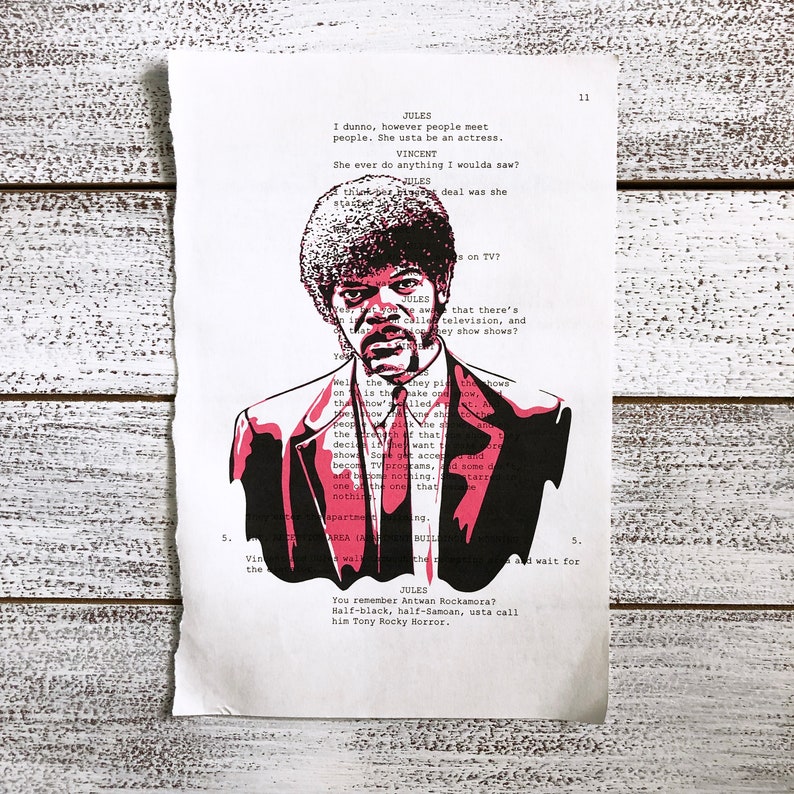 Pulp Fiction Quentin Tarantino Movie Script Samuel L - Etsy