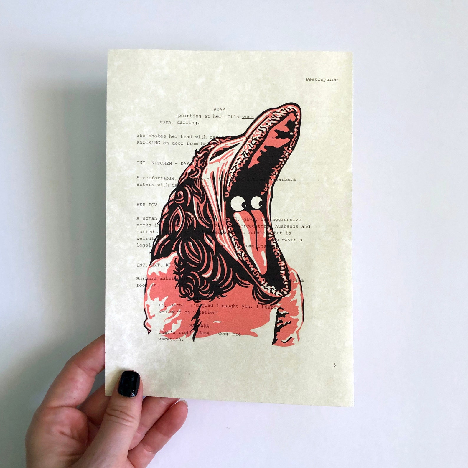 Beetlejuice Tim Burton Movie Script Maitland Lydia 80s | Etsy