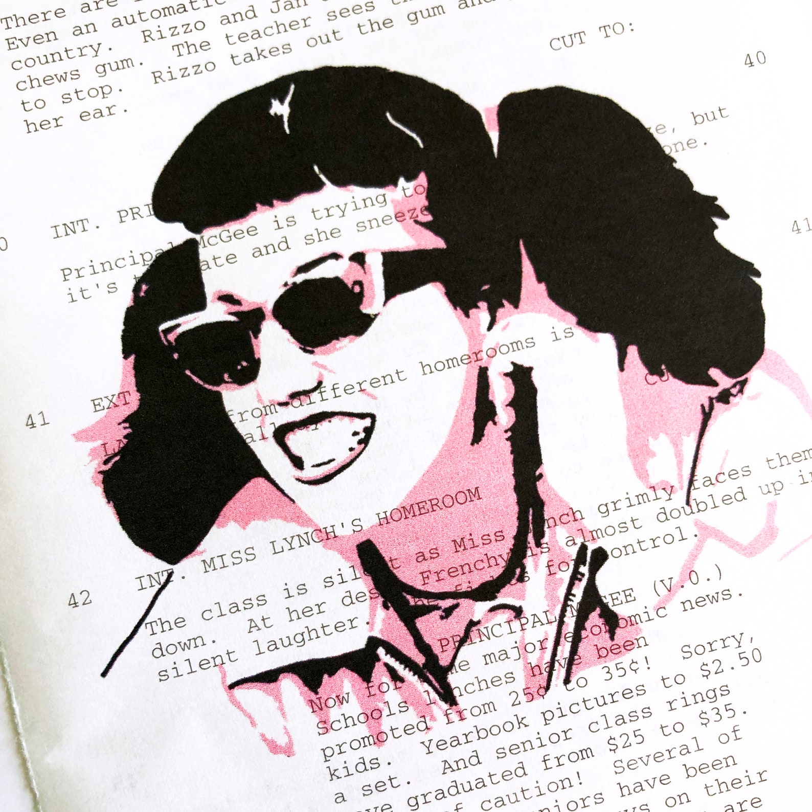 Grease Pink Ladies Fan Art Portrait Print Grease Movie - Etsy España