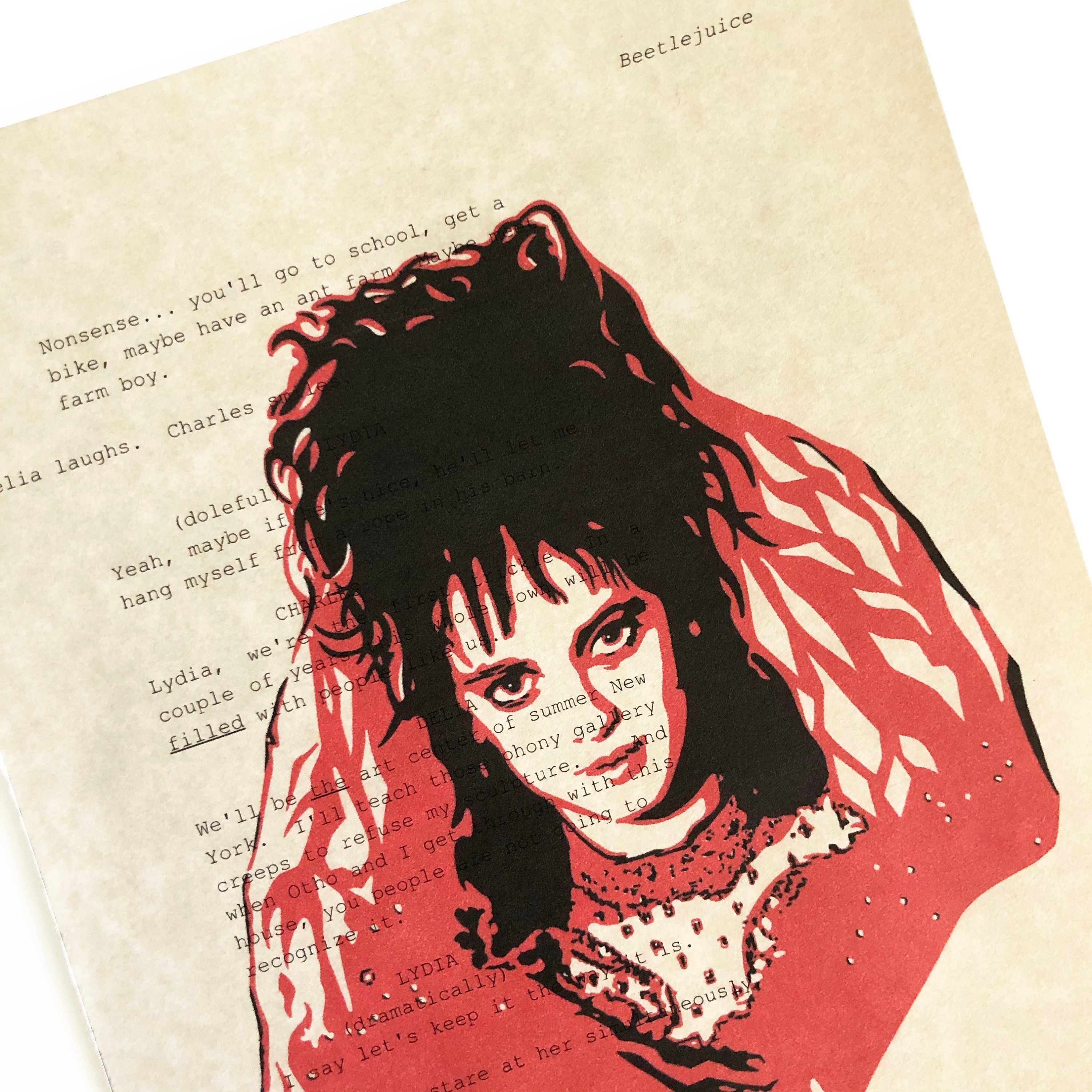 Beetlejuice Tim Burton Movie Script Maitland Lydia 80s - Etsy Hong Kong