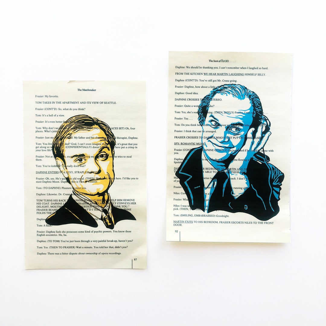 Frasier, Niles Crane, Frasier Crane, TV Show Script, Art Print, David ...