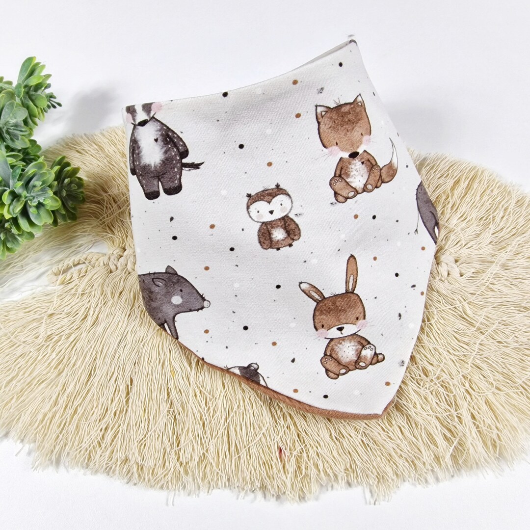 Neckerchief Forest Animals, Baby Neckerchief Muslin, Children's ...