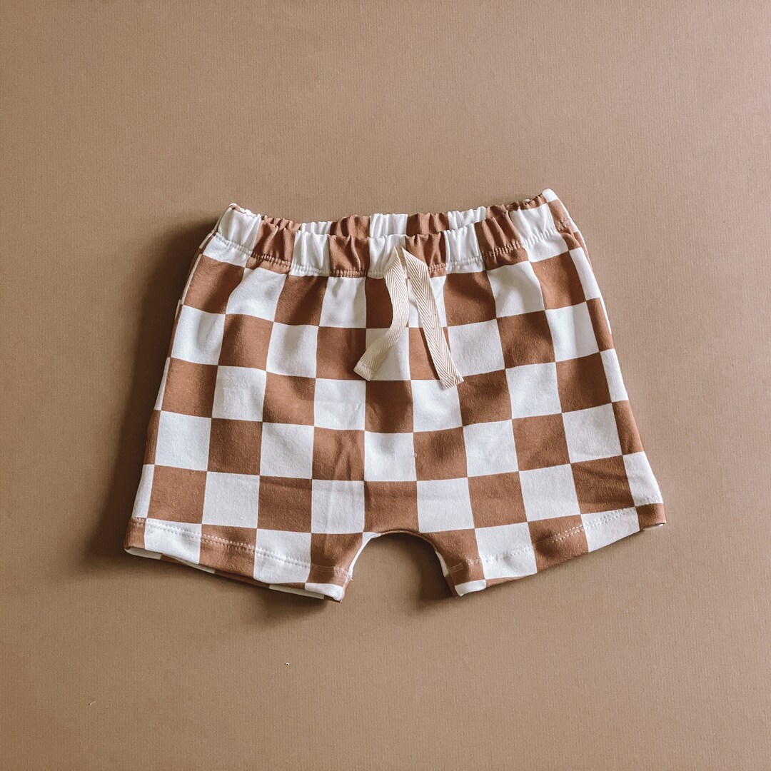 Checkers in Sandy Boy Shorts/ Boy Shorts/toddler Shorts/baby - Etsy