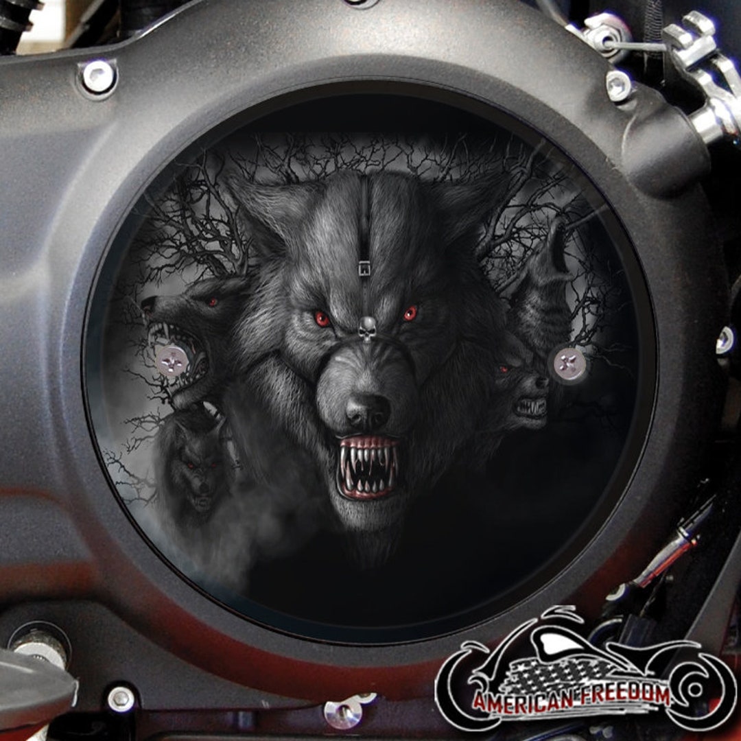 Victory Motorcycles Custom Derby Cover - Angry Wolves - Etsy
