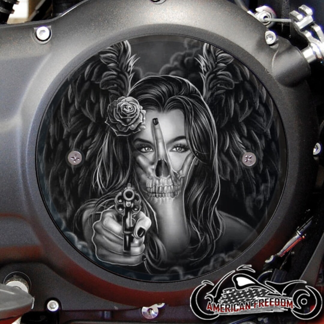 Victory Motorcycles Custom Derby Cover - Gunslinger Angel - Etsy