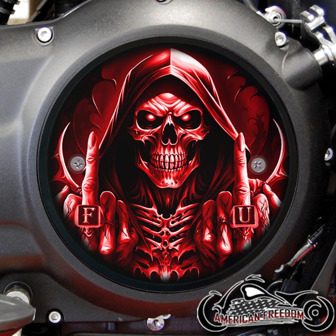Victory Motorcycles Custom Derby Cover - Red MF Reaper - Etsy