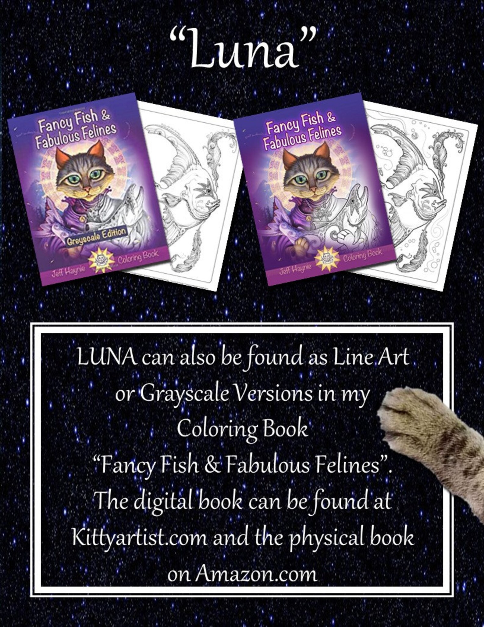 Luna - LINE ART Digital Coloring Page - Etsy