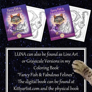 Luna - LINE ART Digital Coloring Page - Etsy