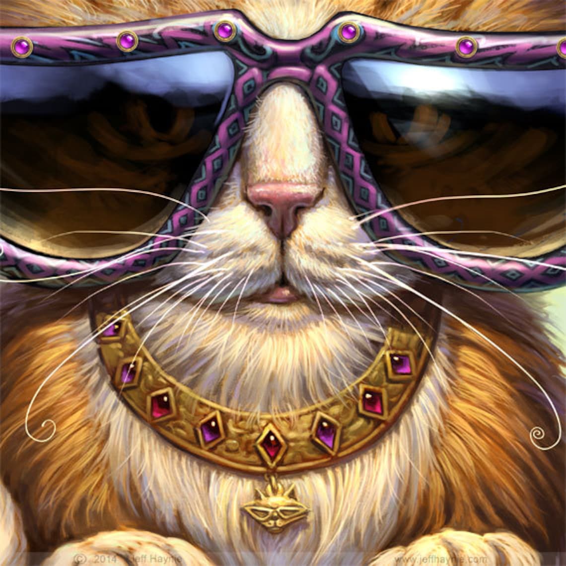 Cool Cat Painting// Cool Cat Print // Cat With Shades // Cat | Etsy