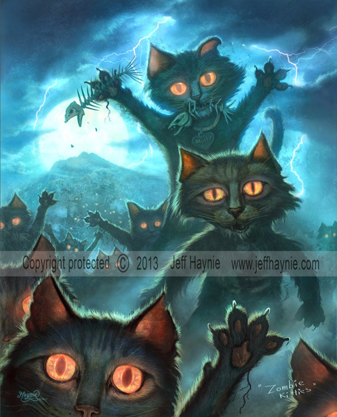 Zombie Cats, ZOMBIES, Living Dead Walking Dead Cats, Zombie Poster, Cat ...