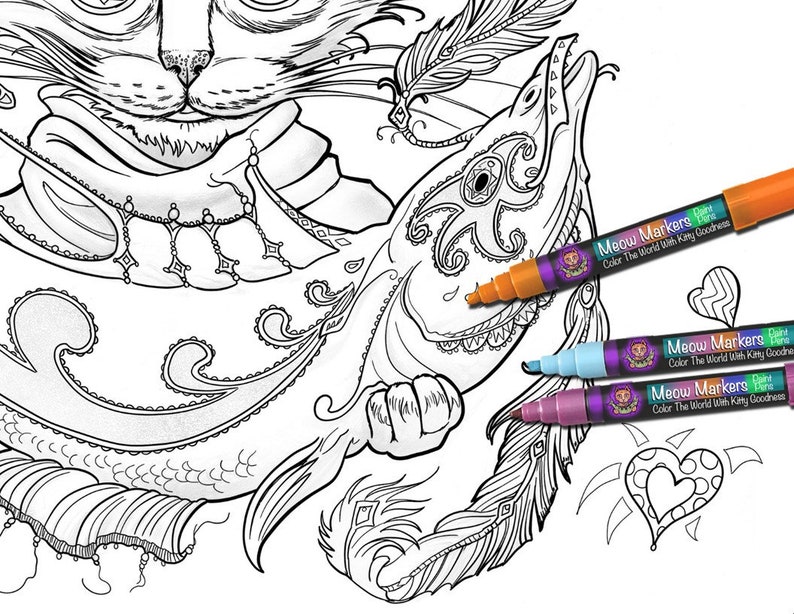 Fin & Fur LINE ART Digital Coloring Page - Etsy