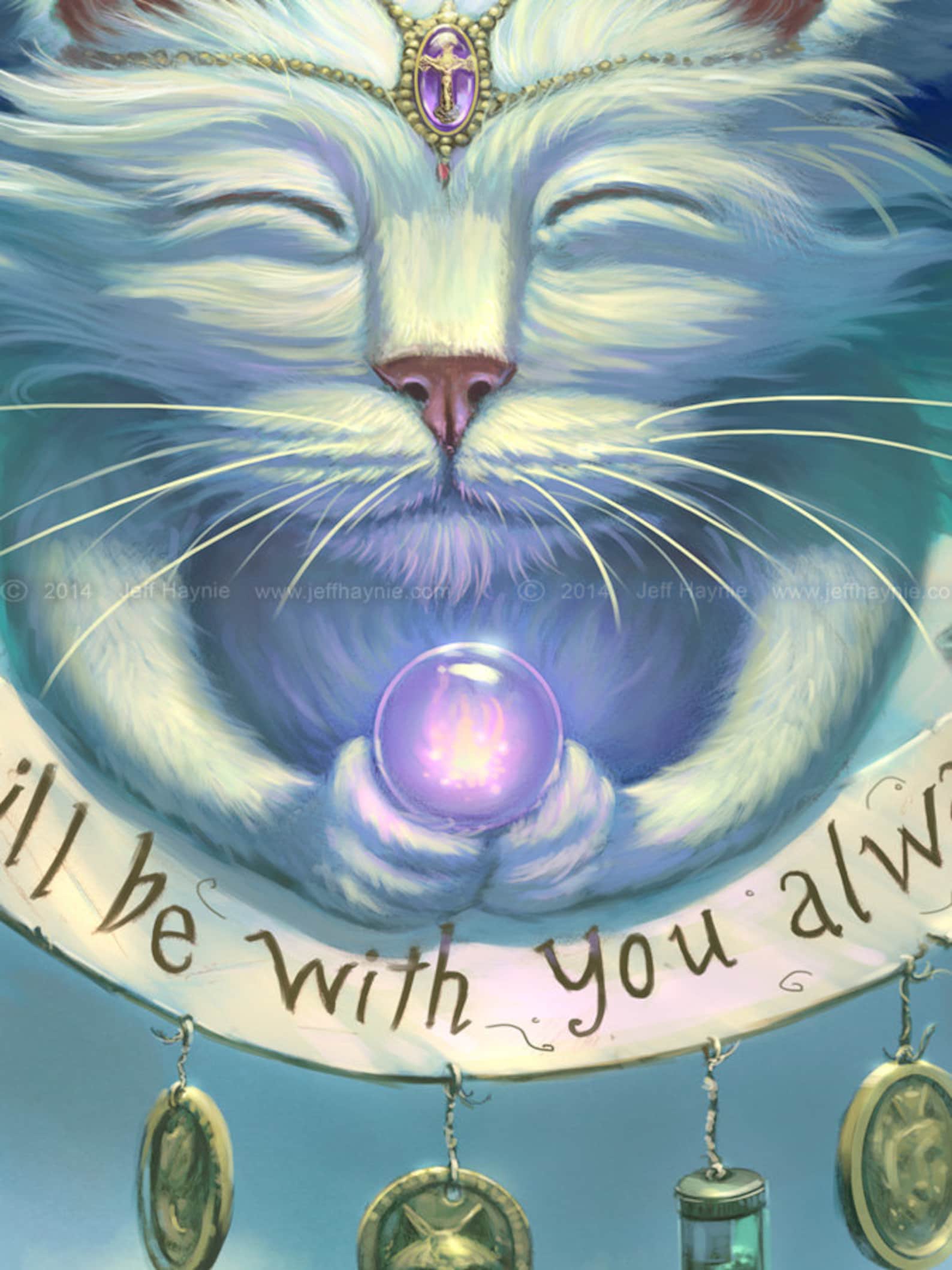 Angel Cat Painting // 8 X 10 PRINT // Heavenly Cat print // | Etsy