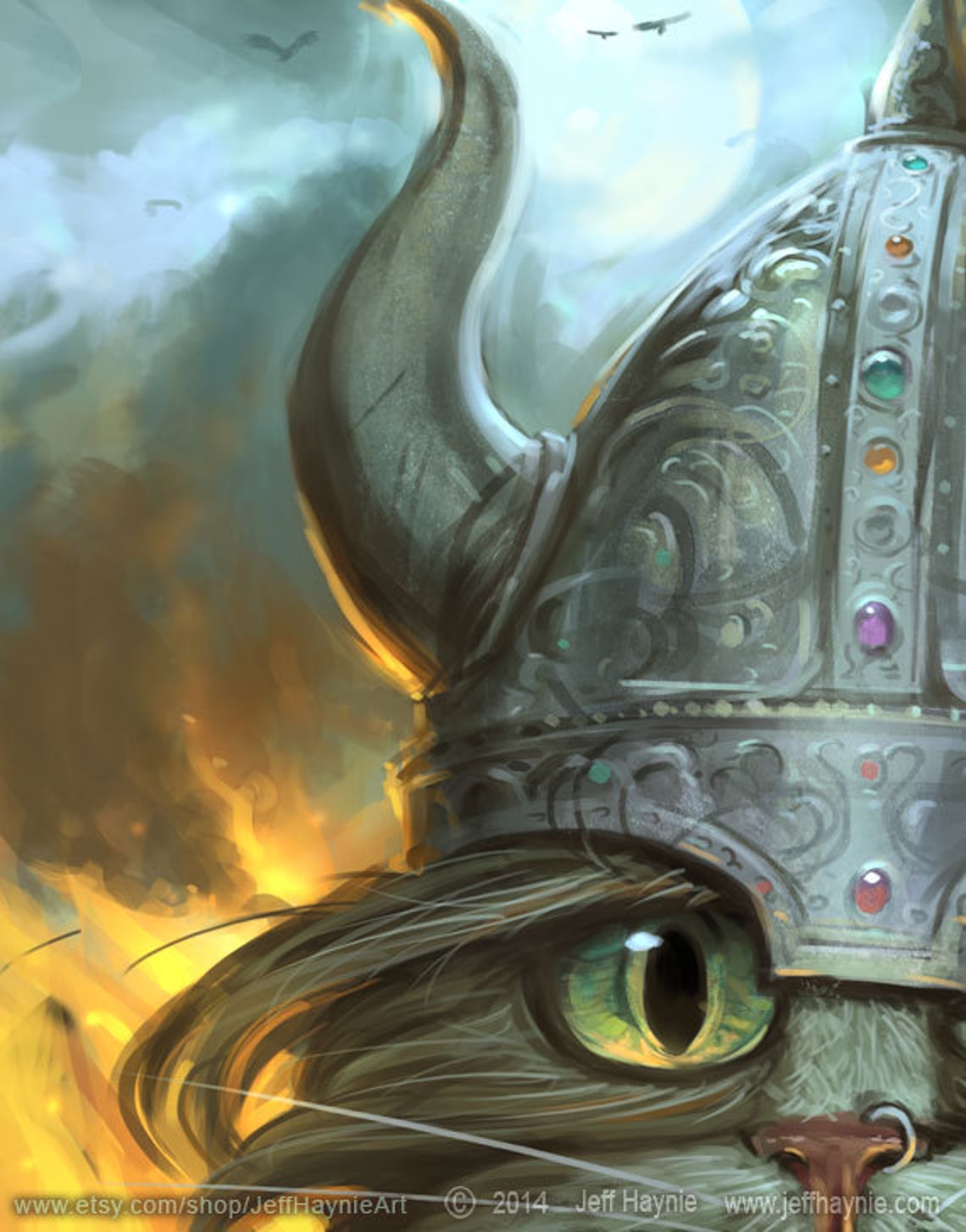 Viking Cat // 11 X 14 Print // VIKING Print // Black Cat // - Etsy