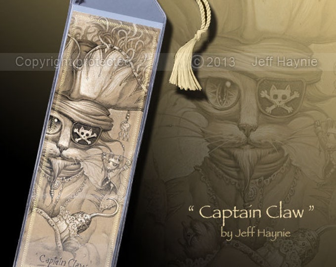 Pirate Cat, Cat PIRATE, Captain Claw Pirate Bookmark, Stocking Stuffer ...