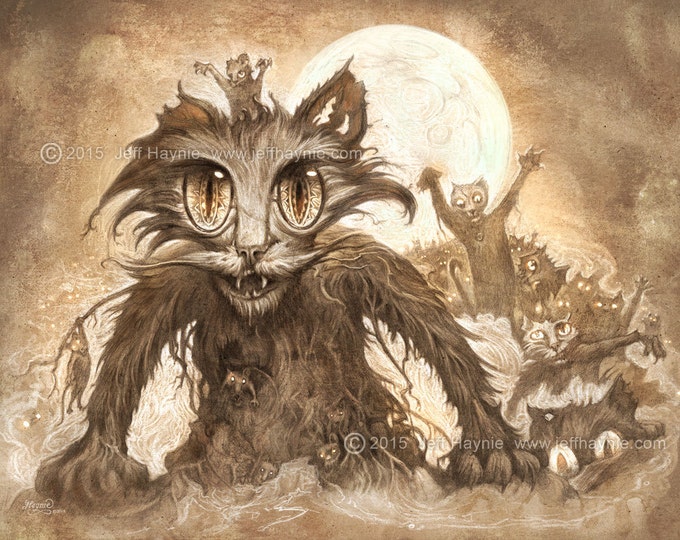 Zombie Cats // 11 X 14 Print // Zombies // Undead Cat // Vampire Cat ...