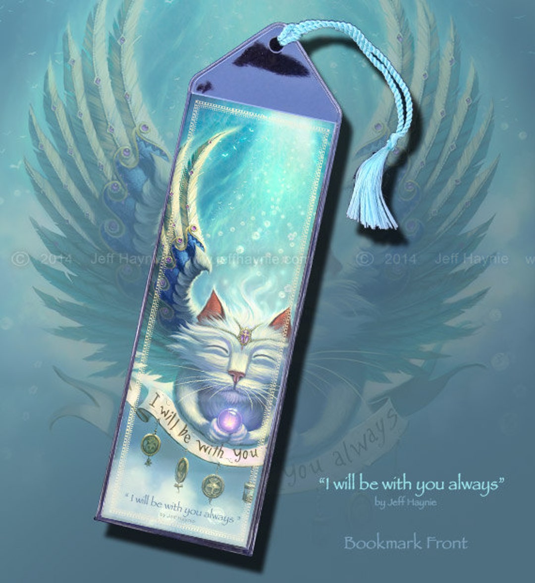 Angel Cat Bookmark // Cat Art Bookmark // Fairy Cat Bookmark // Angel ...